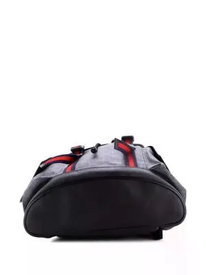 Gucci Double Pocket Buckle Gg Coated Canvas Large Backpack