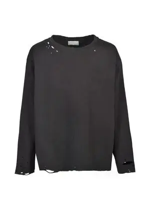 CEDARWOOD Distressed Long-sleeve T-shirt - Black