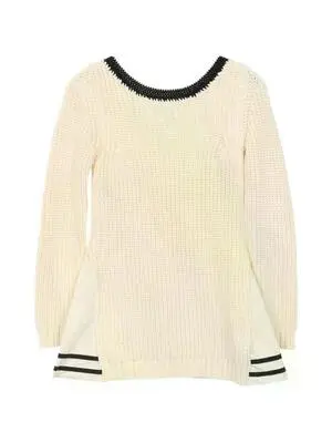 Moncler 2000s Color-block Tricot Sweater - White