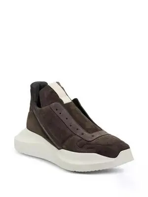 Rick Owens Geth Runner Suede Slip-on Sneakers - Brown