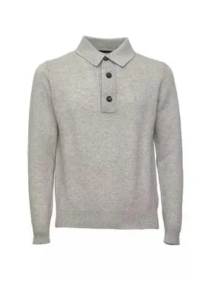 FILIPPO DE LAURENTIIS Long-sleeve Polo Shirt - Grey