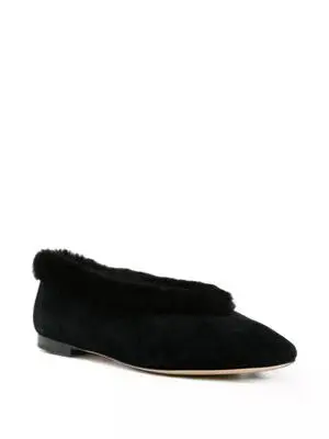 JIMMY CHOO Margot Shearling Ballet Flats - Black