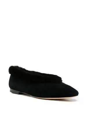JIMMY CHOO Margot Shearling Ballet Flats - Black