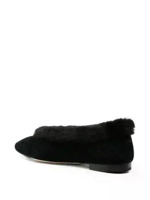JIMMY CHOO Margot Shearling Ballet Flats - Black
