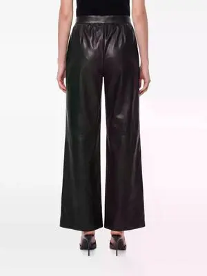 FORTE_FORTE Wide-leg Leather Trousers - Green