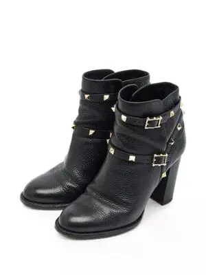 Valentino Garavani Rockstud Buckled Ankle Boots