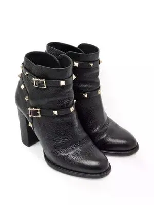 Valentino Garavani Rockstud Buckled Ankle Boots