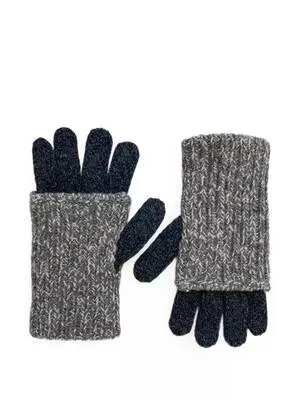 Our Legacy Chunky-knit Layered-effect Gloves - Grey