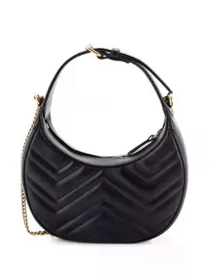 Gucci Gg Marmont Half Moon Matelasse Leather Mini Hobo Bag