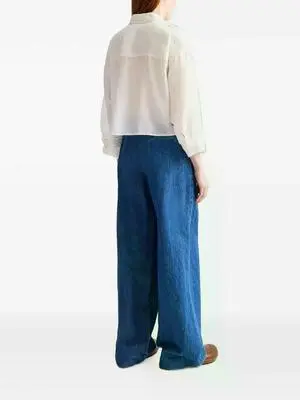TWP Next Ex Ruffle-trimmed Cropped Shirt