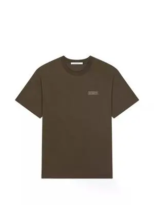 Givenchy T-shirt In Cotton With Paris Gros Grain - Brown