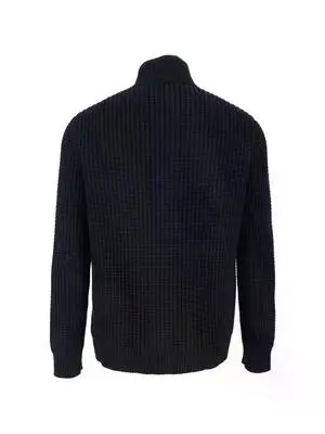 FAY Waffle-knit -hook Cardigan - Blue