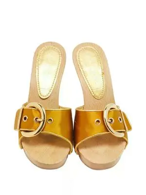 Casadei Buckled Platform Clogs