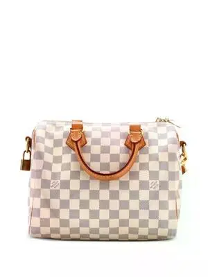 LOUIS VUITTON Speedy Bandouliere Bag Damier 25 Satchel - White