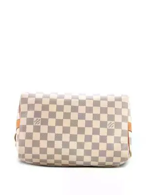 LOUIS VUITTON Speedy Bandouliere Bag Damier 25 Satchel - White