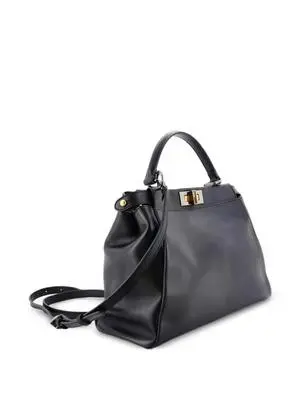 FENDI Peekaboo Bag Rigid Leather Regular Satchel