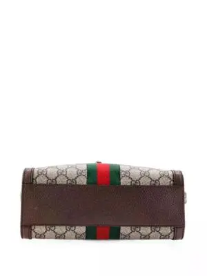 Gucci Ophidia Top Handle Gg Coated Canvas Small Tote Bag - Brown