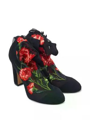 Dolce & Gabbana Floral-embroidered Mesh Ankle Boots