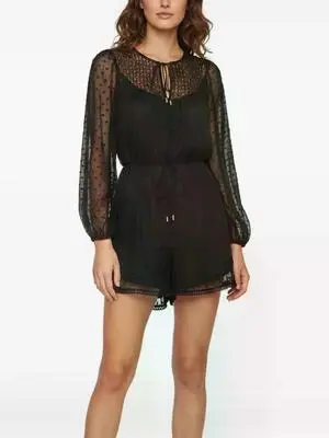 Zimmermann Belle Web Embroidered Playsuit - Black