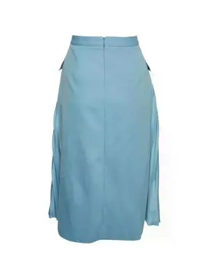 Red Valentino Pleated A-line Midi Skirt - Blue