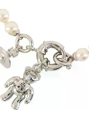 VIVIENNE WESTWOOD Ruby Bear-pendant Pearl Bracelet