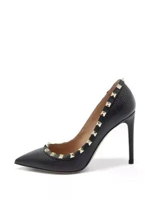 Valentino Garavani Rockstud Pyramid-stud Pumps - Black