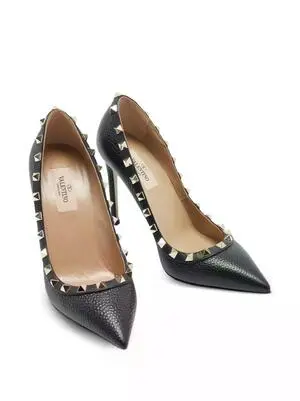 Valentino Garavani Rockstud Pyramid-stud Pumps - Black