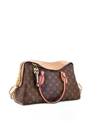 LOUIS VUITTON Tuileries Handbag Monogram Canvas With Leather Satchel - Brown
