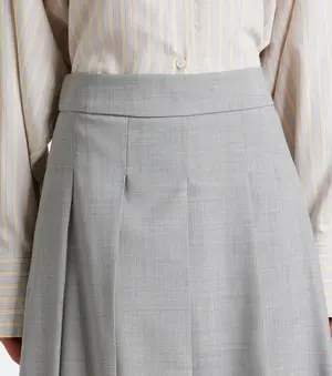 Max Mara Pleated Virgin Wool Maxi Skirt
