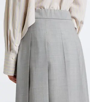 Max Mara Pleated Virgin Wool Maxi Skirt