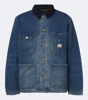 Polo Ralph Lauren Corduroy-trimmed Denim Jacket - Blue