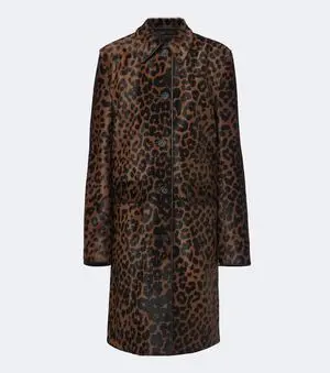 TOTEME Leopard-print Calf Hair Coat - Brown
