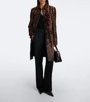 TOTEME Leopard-print Calf Hair Coat - Brown