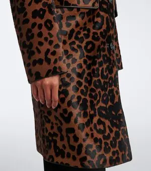 TOTEME Leopard-print Calf Hair Coat - Brown