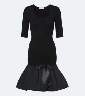 Nina Ricci Wool-blend Peplum Minidress - Black