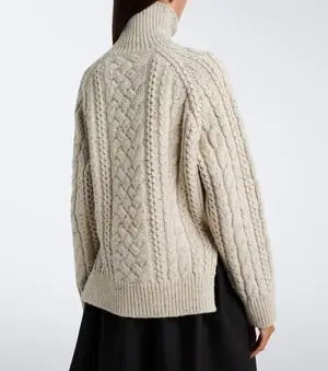 TOTEME Cable-knit Wool Turtleneck Sweater