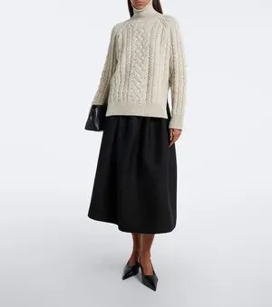 TOTEME Cable-knit Wool Turtleneck Sweater