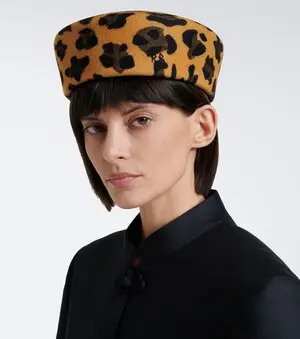 Ruslan Baginskiy Leopard-print Wool Felt Hat