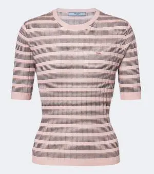 Prada Striped Cashmere And Silk Sweater