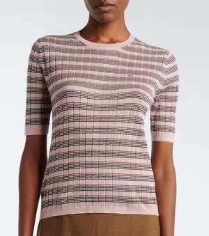 Prada Striped Cashmere And Silk Sweater