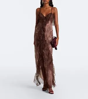 Blumarine Ruffled Lace Gown
