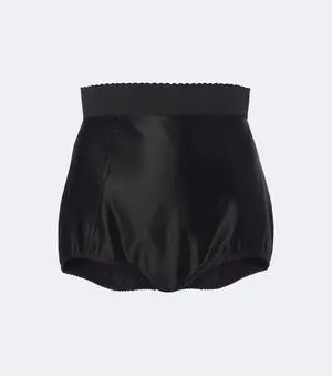 Dolce & Gabbana Scalloped Satin Micro Shorts