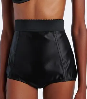 Dolce & Gabbana Scalloped Satin Micro Shorts