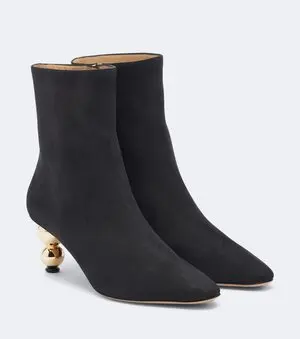 FERRAGAMO Suede Ankle Boots - Black