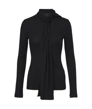 TOTEME Tie-neck Jersey Cardigan - Black
