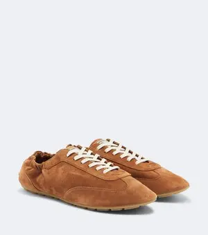 Saint Laurent Lewis Suede Sneakers - Brown