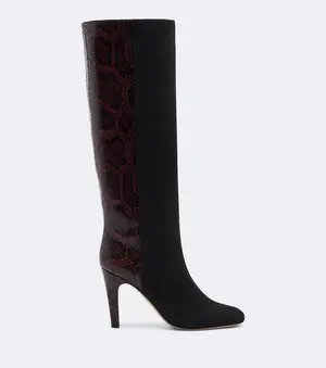 FERRAGAMO Leather And Suede Knee-high Boots