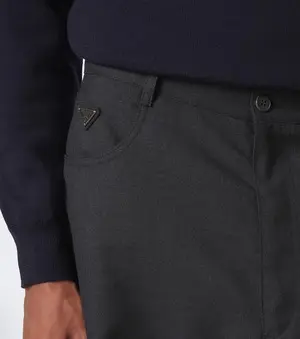 Prada Virgin Wool Wide-leg Pants