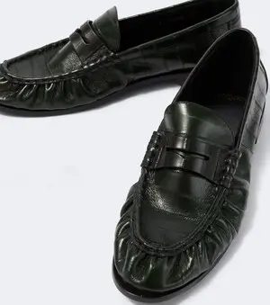 Saint Laurent Le Loafer Eel Leather Loafers - Green