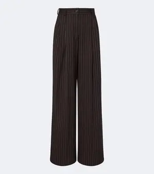 Dolce & Gabbana Pinstripe Wool-blend Wide-leg Pants